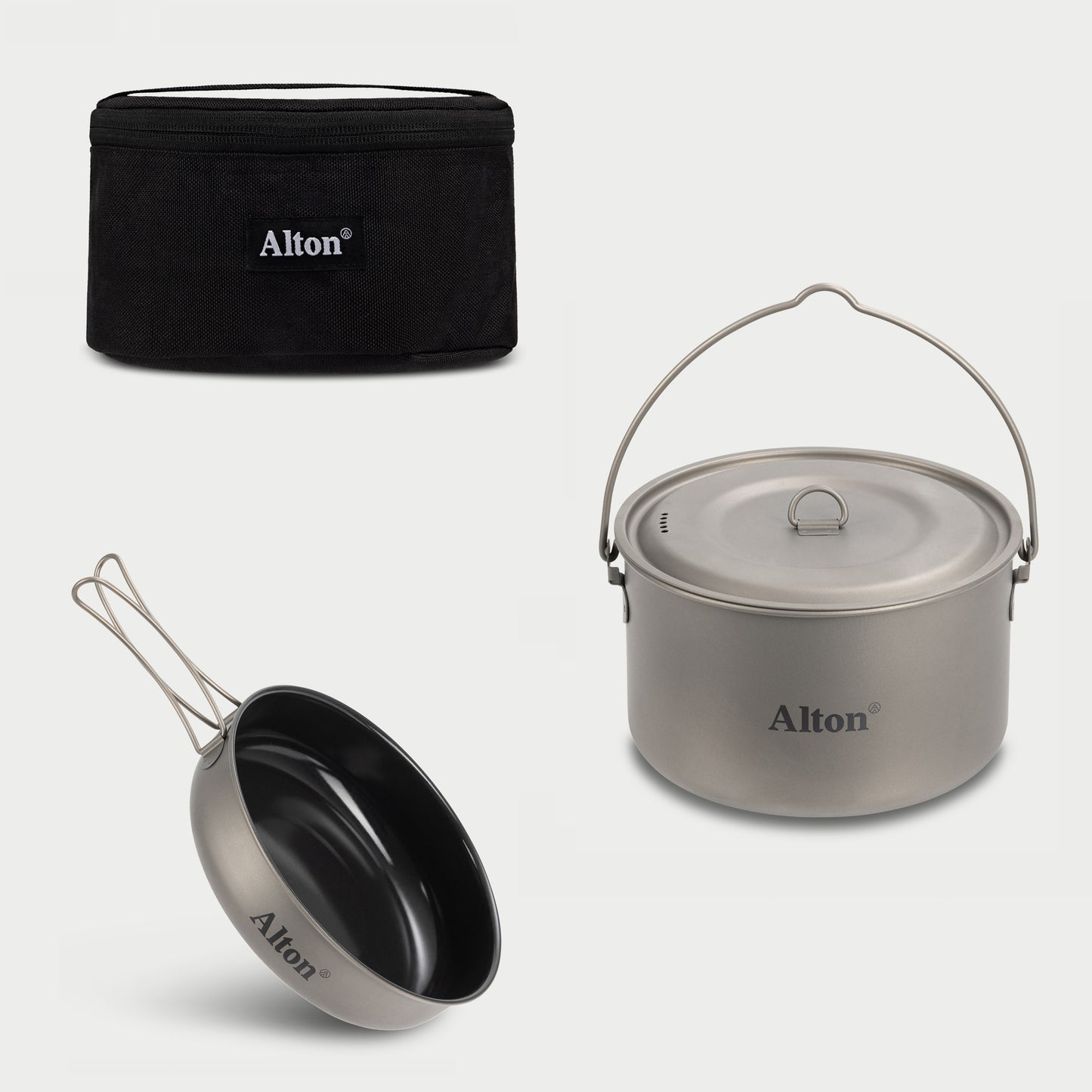 Camping Billy Pot | 1950ml Titanium Billy Can | Alton
