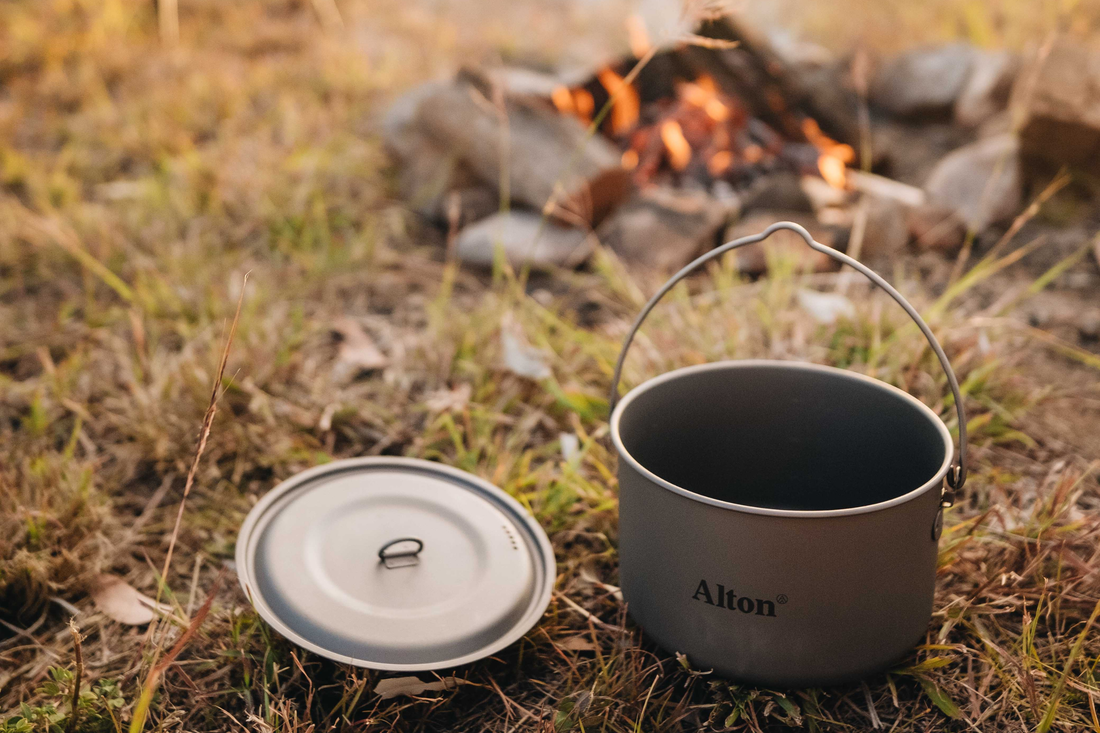 Camping Billy Pot | 1950ml Titanium Billy Can | Alton