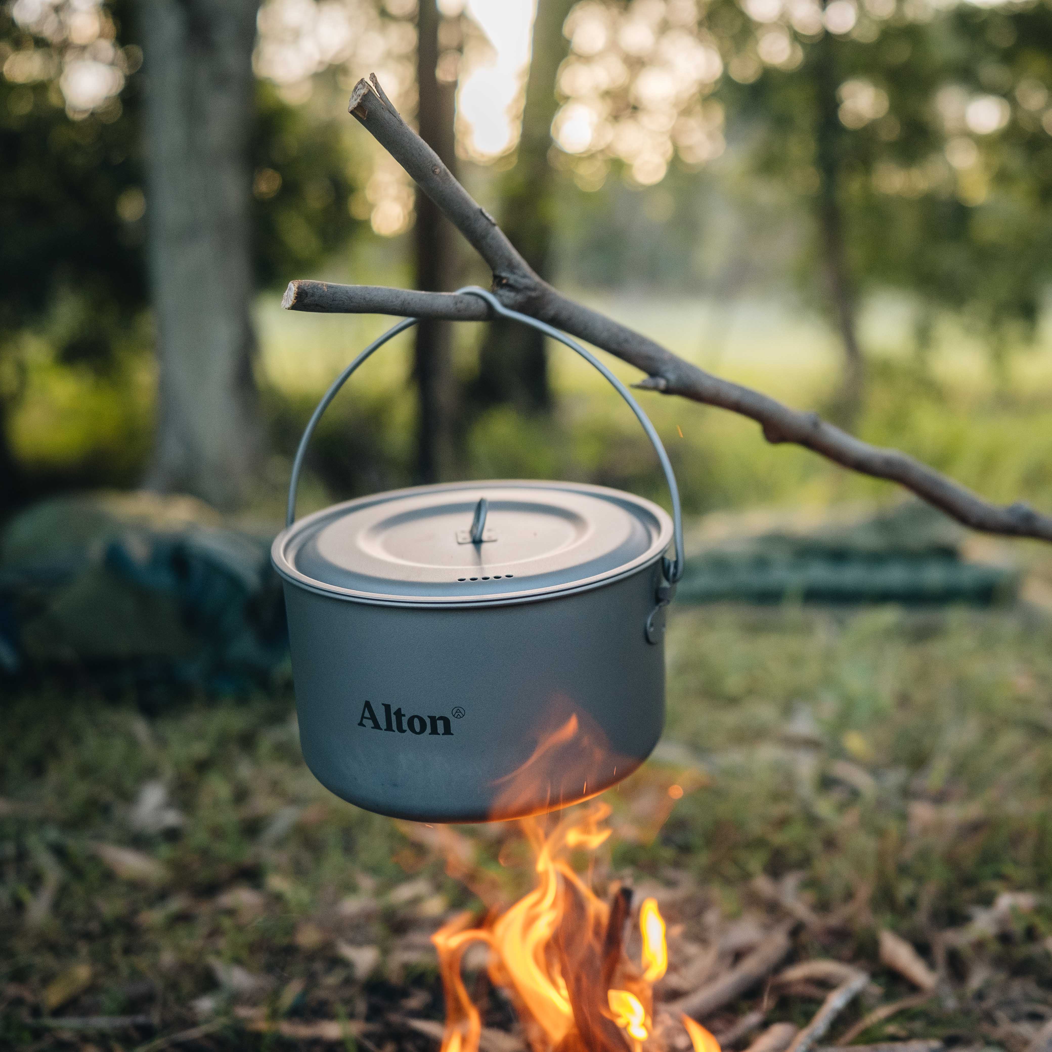 Camping Billy Pot | 1950ml Titanium Billy Can | Alton